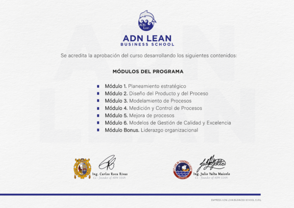 Certificados ADN Lean - ADN Lean