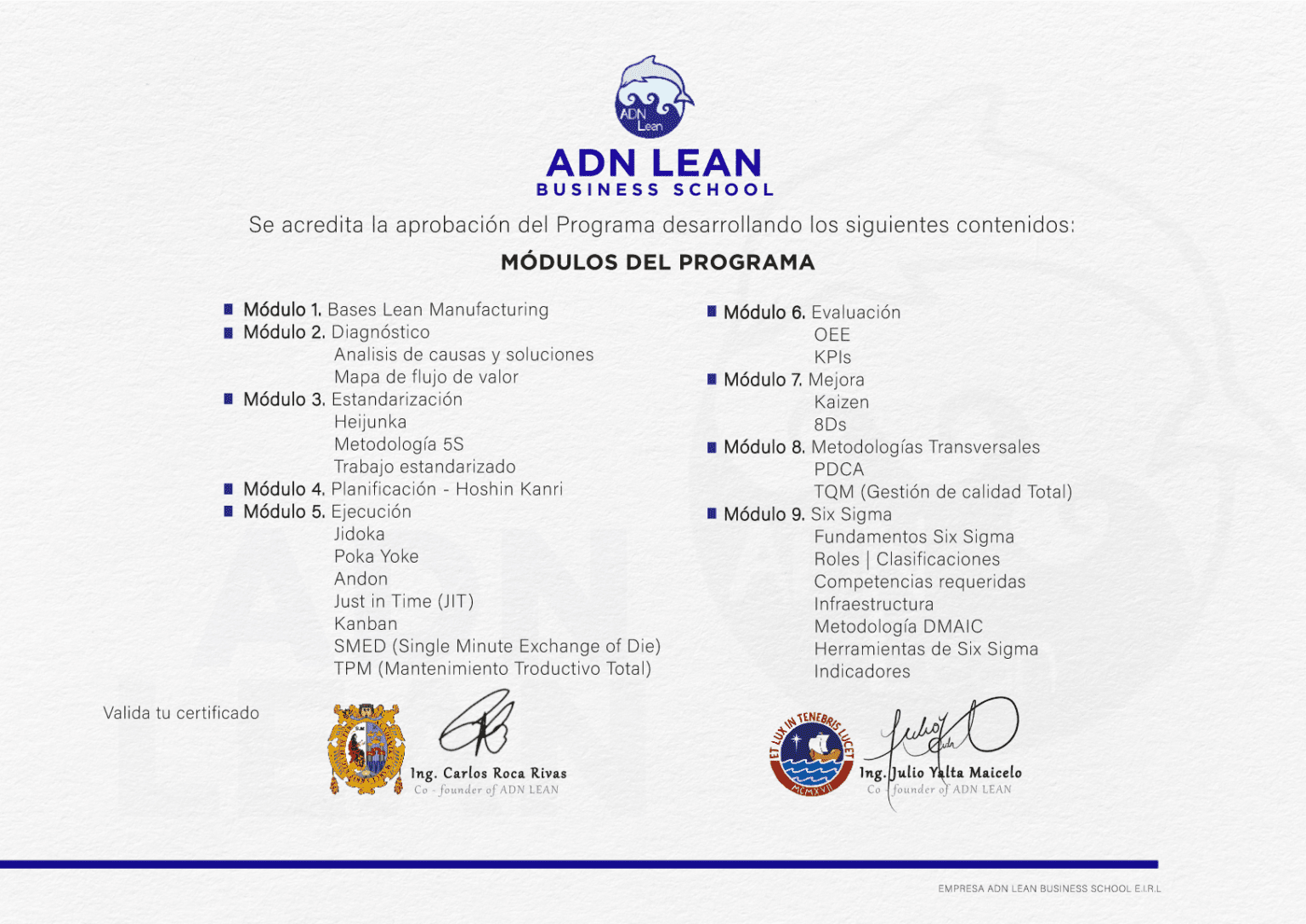 Curso Lean Six Sigma – ADN Lean