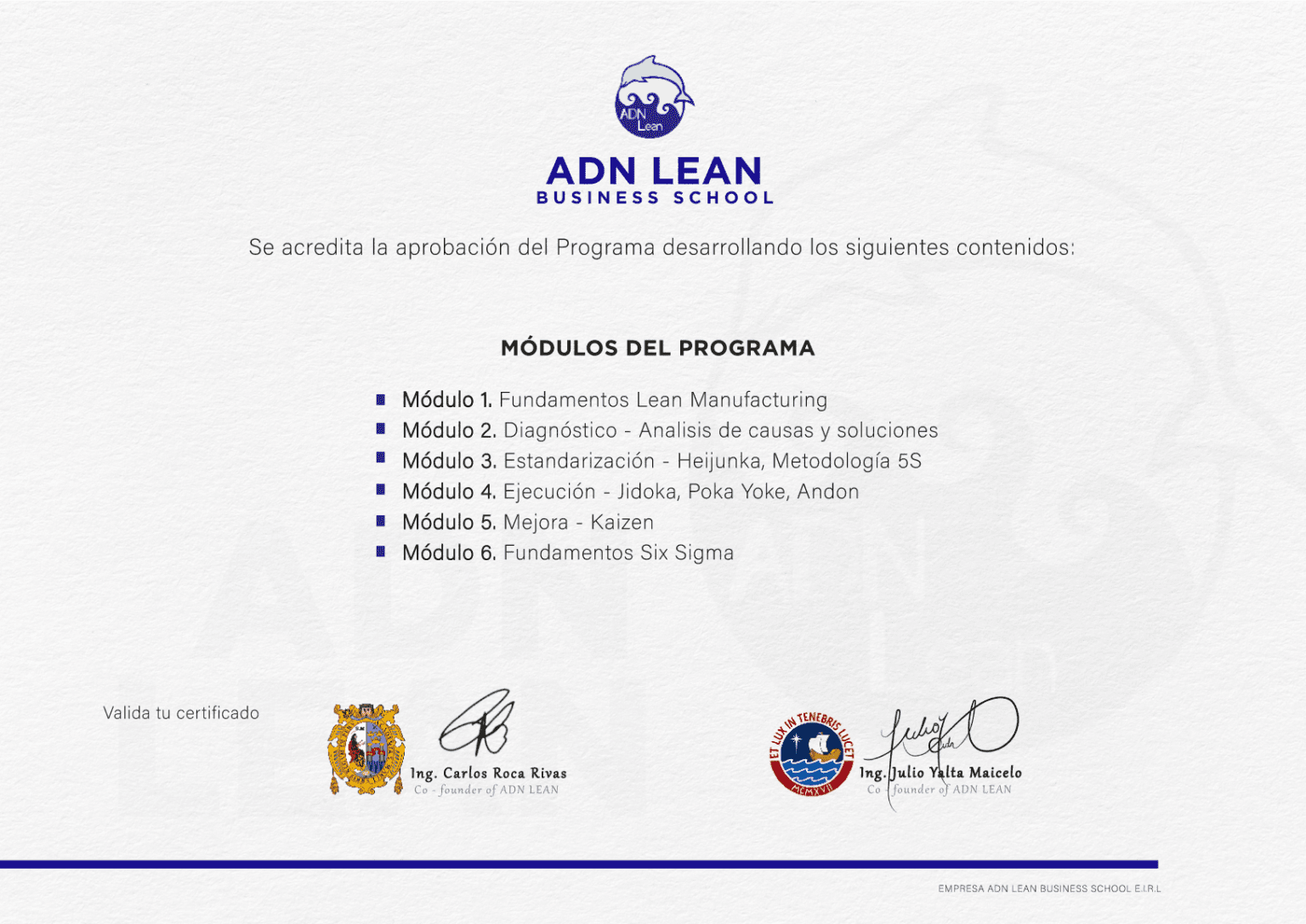 Curso Lean Six Sigma – ADN Lean